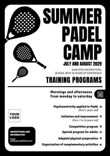 Padel Flyer Designs to Customize Online
