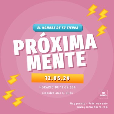 Diseña un cartel de Proximamente gratis