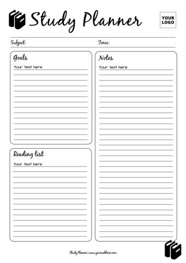 Study Plan Templates to Edit Online