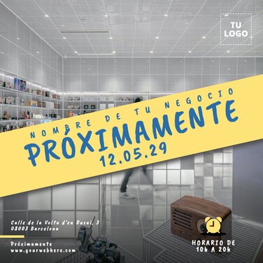 Diseña un cartel de Proximamente gratis