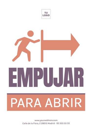 Carteles de empujar / tirar para puertas de tu negocio