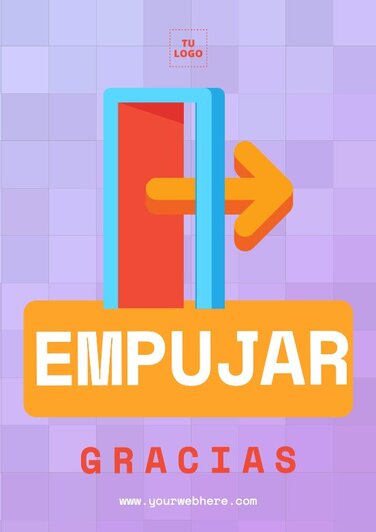 Carteles de empujar / tirar para puertas de tu negocio