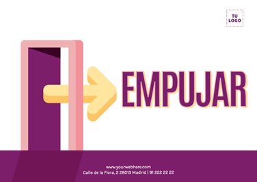 Carteles de empujar / tirar para puertas de tu negocio