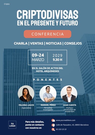 Invitaciones y carteles editables para promocionar charlas