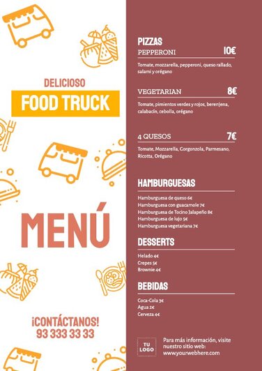 Crea flyers, menús y carteles para tu Food Truck