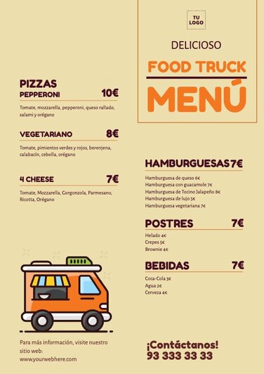 Crea flyers, menús y carteles para tu Food Truck