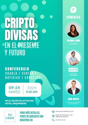 Invitaciones y carteles editables para promocionar charlas