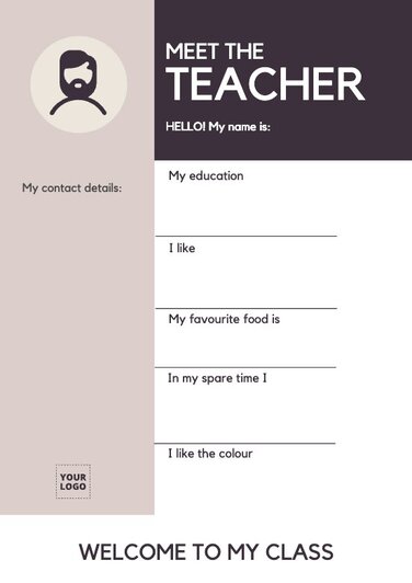 Edit free Meet the Teacher templates to print