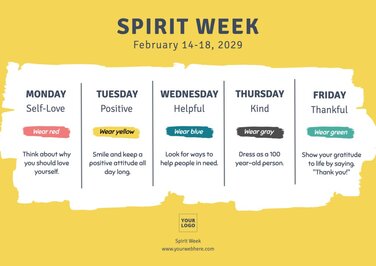 Free Editable Spirit Week Poster Templates