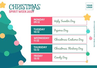 Free Editable Spirit Week Poster Templates