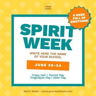 Free Editable Spirit Week Poster Templates
