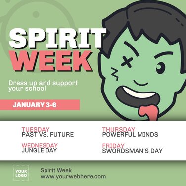 Free Editable Spirit Week Poster Templates