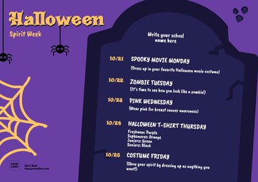 Free Editable Spirit Week Poster Templates