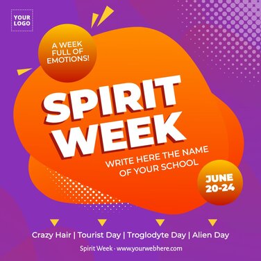 Free Editable Spirit Week Poster Templates