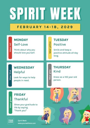 Free Editable Spirit Week Poster Templates