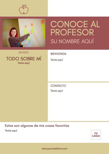 Plantillas de Conoce a tu Profesor para imprimir