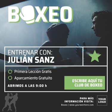 Diseña flyers de Boxeo con plantillas online