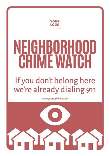 Create online warning Neighborhood Watch signs