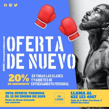 Diseña flyers de Boxeo con plantillas online