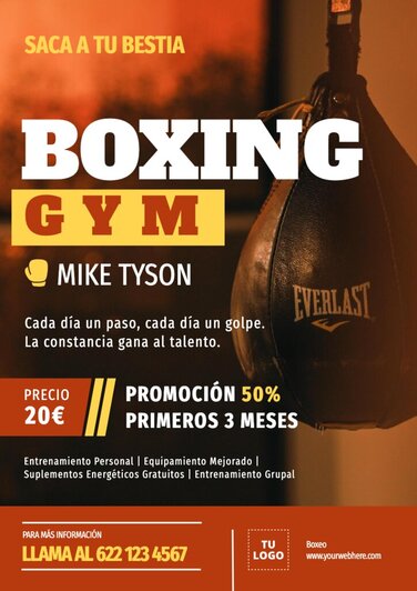 Diseña flyers de Boxeo con plantillas online