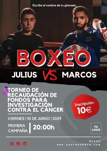 Diseña flyers de Boxeo con plantillas online