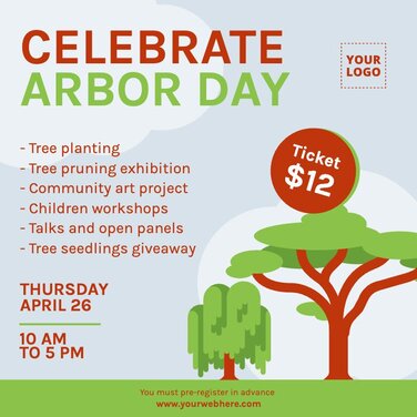 Editable Arbor Day Poster Templates