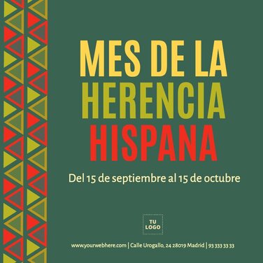Plantillas de Herencia Hispana Personalizables Gratis