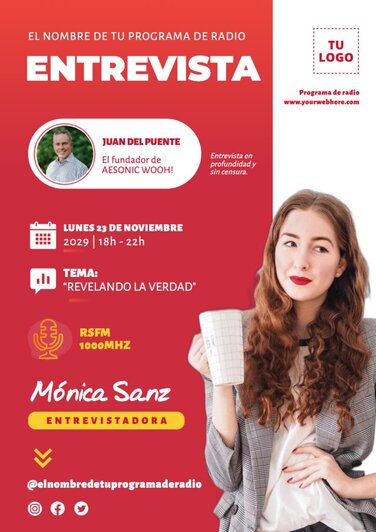 Diseña flyers para Programa de Radio con plantillas editables