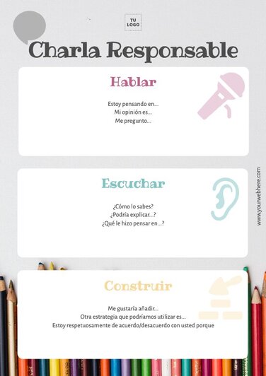 Plantillas de carteles de conversación responsable