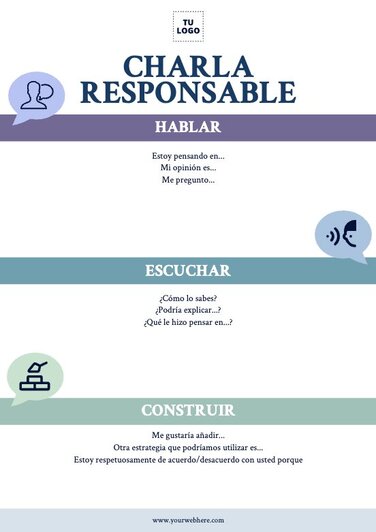 Plantillas de carteles de conversación responsable