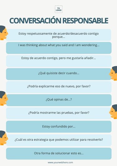 Plantillas de carteles de conversación responsable