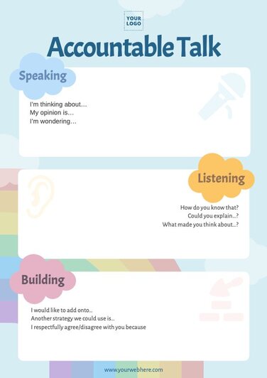 Edit accountable talk poster templates for classroom