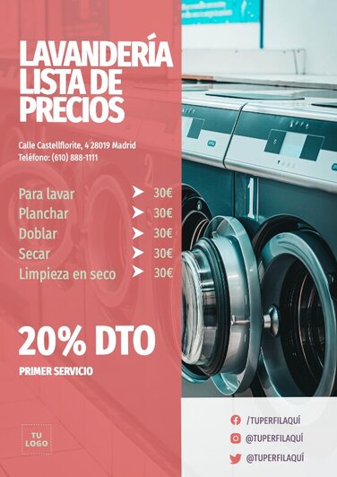 Plantillas para Lavanderías y Tintorerías editables