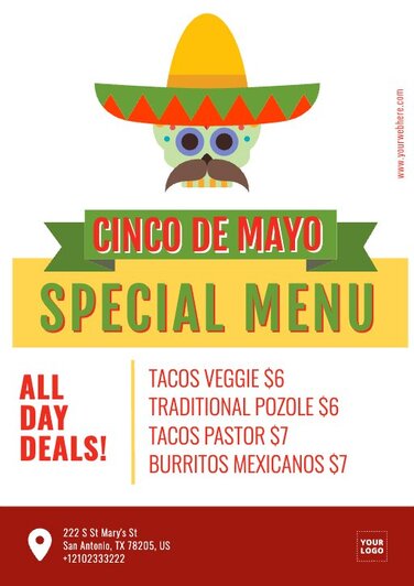 Customize free Mexican menu templates