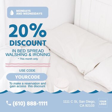 Laundry templates to create flyers and banners designs