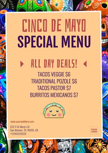 Customize free Mexican menu templates