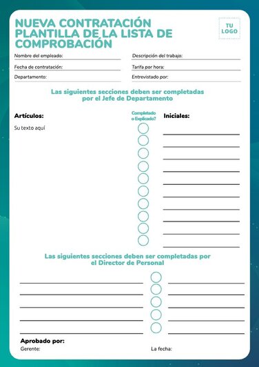 Plantillas de listas de verificación editables online (Checklists)