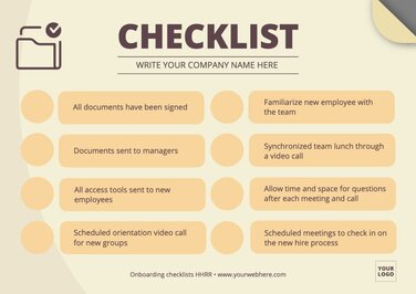 Editable New Hire Onboarding Checklist Templates