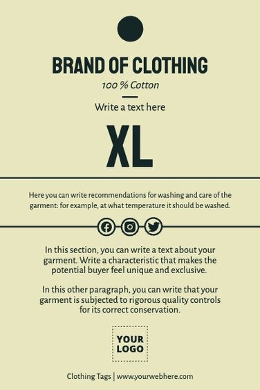 Free Editable Clothing Tag Templates