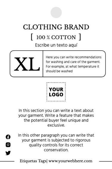 Free Editable Clothing Tag Templates