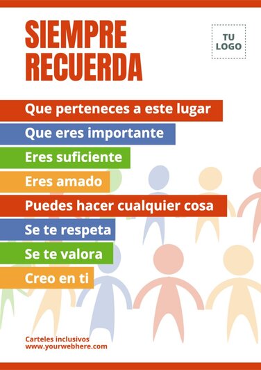 Carteles para la Educación Inclusiva en el Aula personalizables
