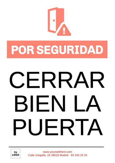 Carteles de Cierre la puerta para editar online