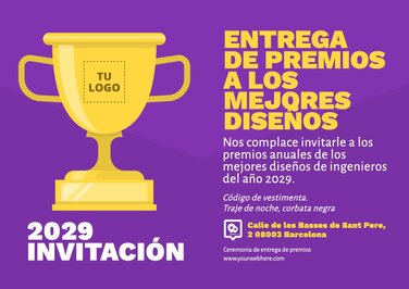 Plantillas de invitaciones para Entrega de Premios