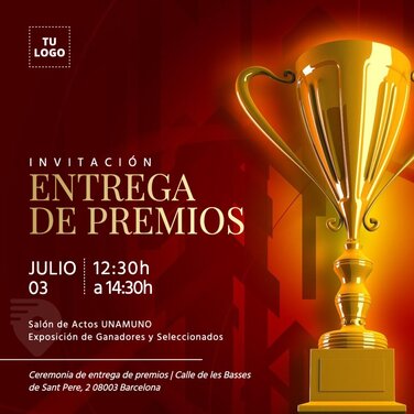 Plantillas de invitaciones para Entrega de Premios