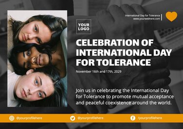International Day for Tolerance Poster Templates