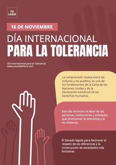 Diseña carteles del Día Internacional para la Tolerancia