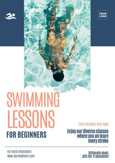 Create Swimming Lessons Ads with Free Templates