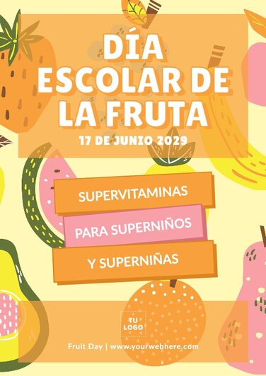 Diseños para el Día Escolar de la Fruta editables