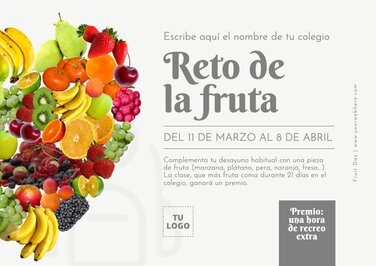 Diseños para el Día Escolar de la Fruta editables