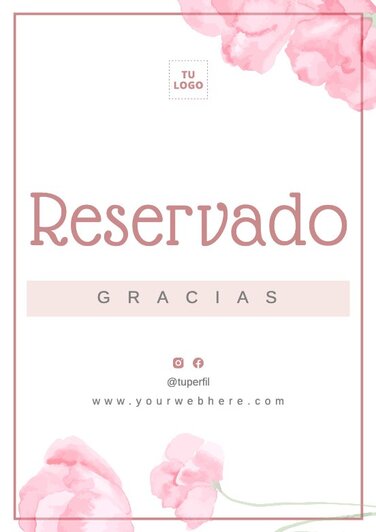 Crea un letrero de Reservado para Mesas online